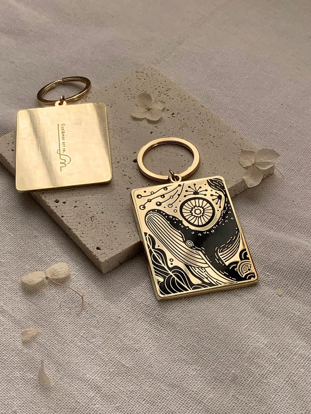 Humpback Whale, and the Ocean Keychain / Whale Enamel Keychain ...