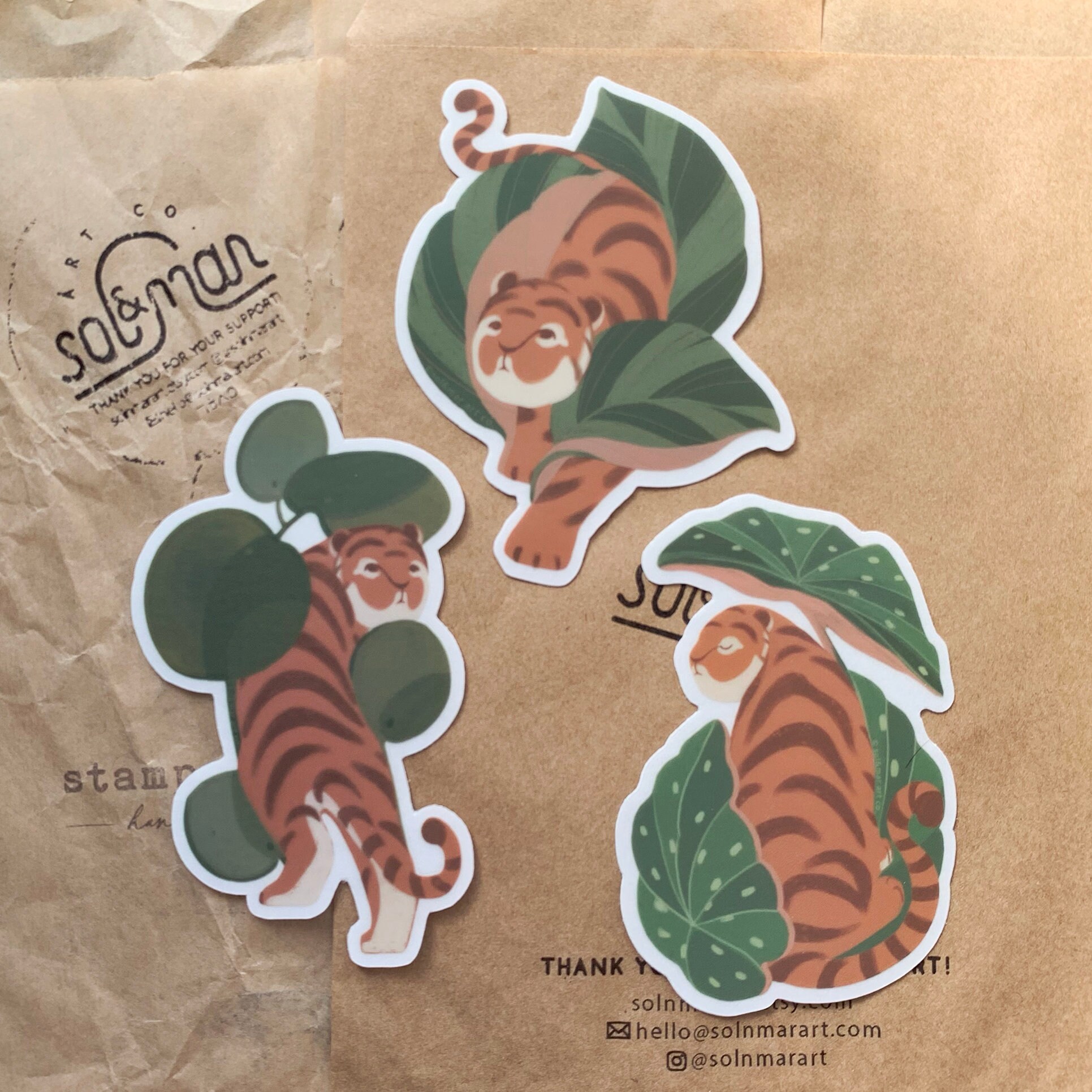 Tiger Sticker/ Tiger Vinyl Sticker /set of 3 Tiger Vinyl - Etsy