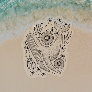 Humpback Whale Line Art Sticker 01 | Whale Sticker | Waterproof ...