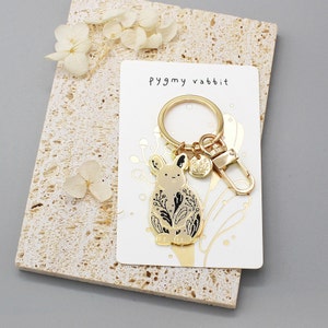 Rabbit Keychain/ Pygmy Rabbit Enamel Keychain/ 3% Donation to Wwf ...