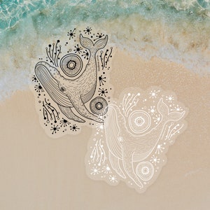Humpback Whale Line Art Sticker 01 | Whale Sticker | Waterproof ...