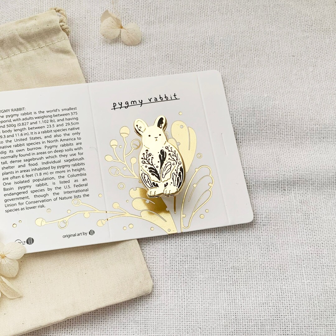 Rabbit Enamel Pin/ Pygmy Rabbit Enamel Pin/ 3% Donation to Wwf/rabbit ...