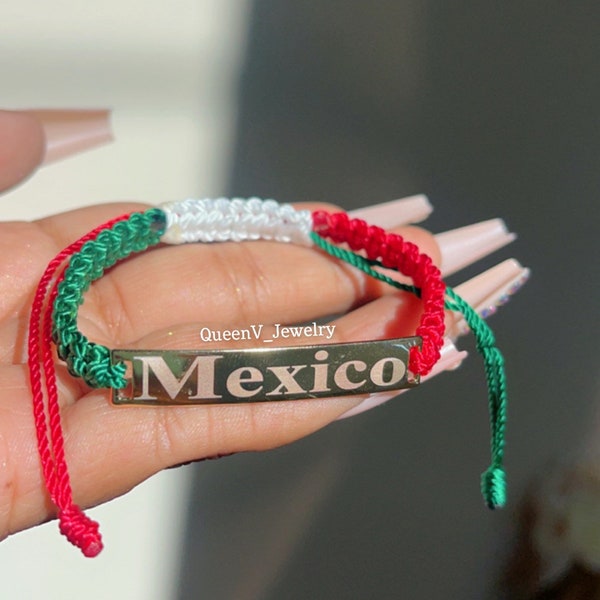 Mexico Flag Bracelet - Etsy