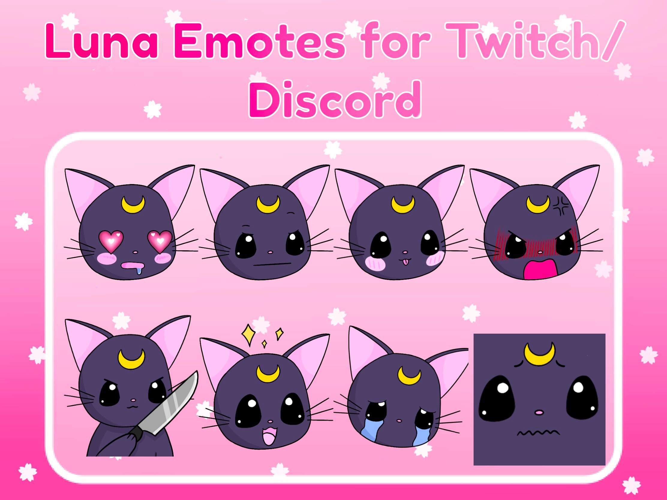 Luna (sailor Moon) Emotes for Twitch/discord - Etsy