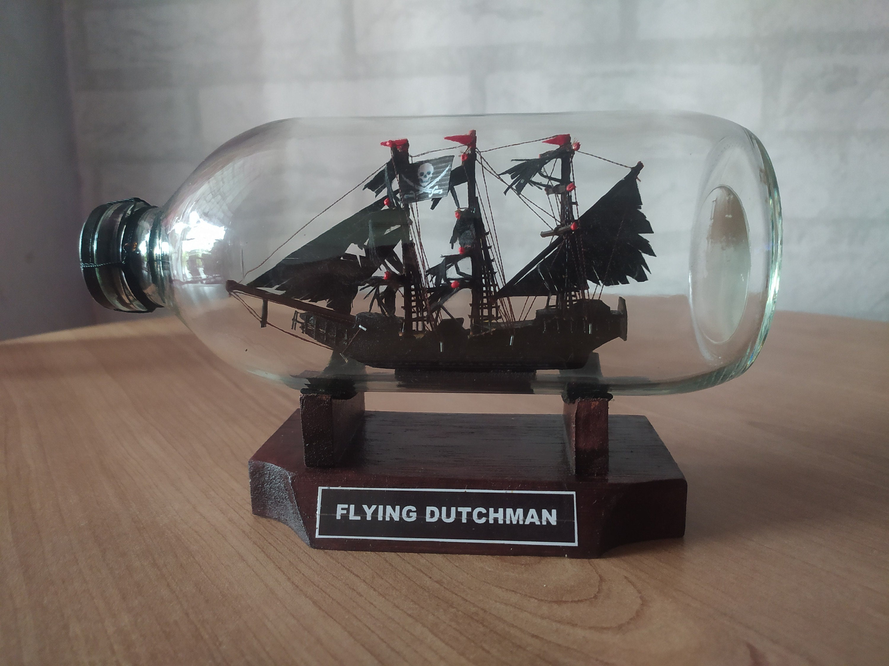 Flying Dutchman Ship in a Bottle, Miniature Pirate Ship Handmade - Etsy