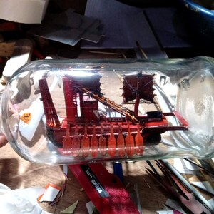 Miniature Djong Java Ship in a Bottle, a Miniature Pirate Ship of ...