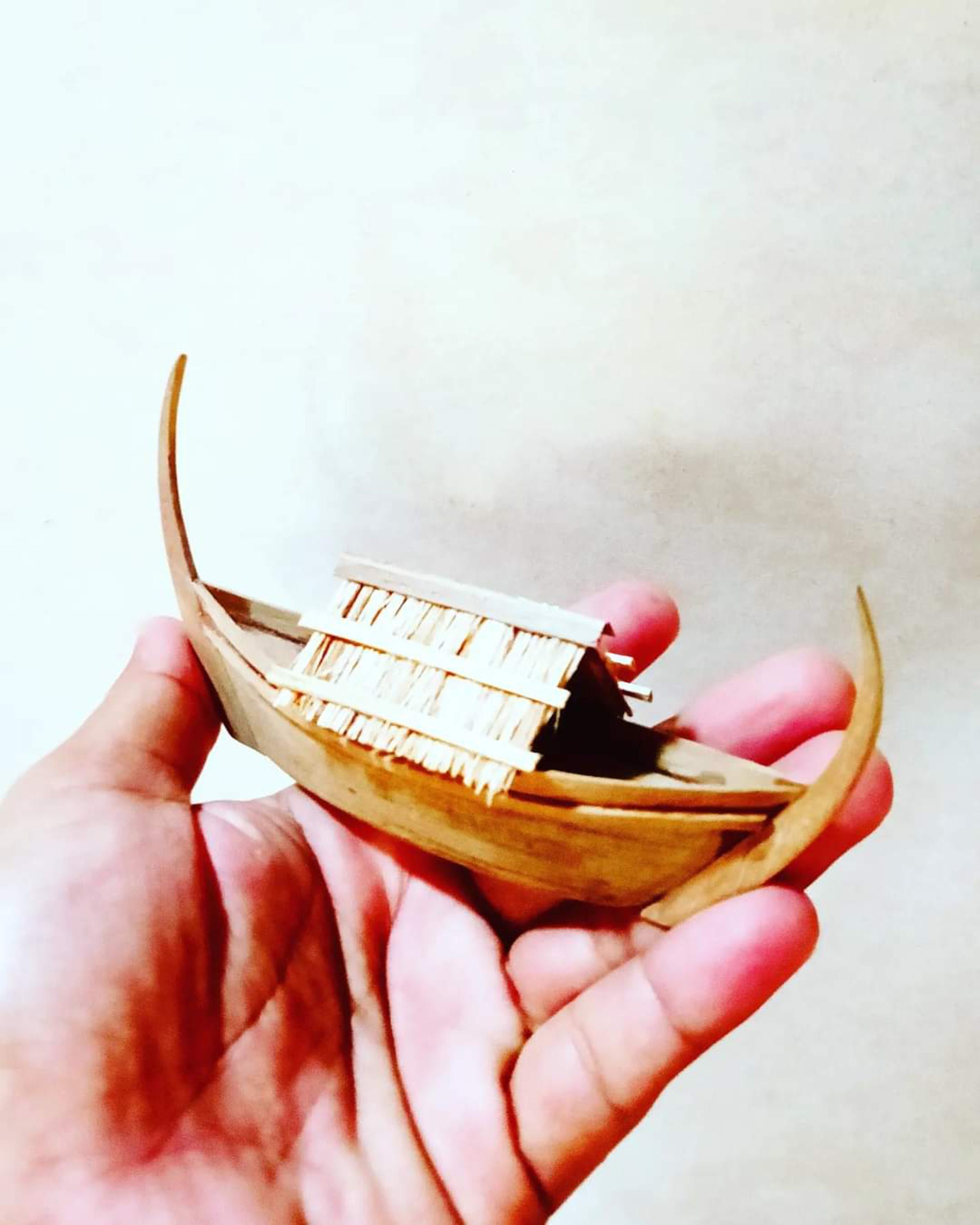 Teak Wood Miniature Fishing Boat: Java Perahu Mayang Handmade Decor - Etsy