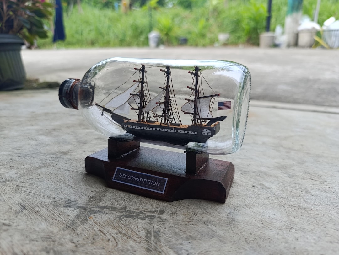 Exclusive USS Constitution Ship in a Bottle, Miniature Pirates Ship ...