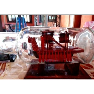 Miniature Djong Java Ship in a Bottle, a Miniature Pirate Ship of ...