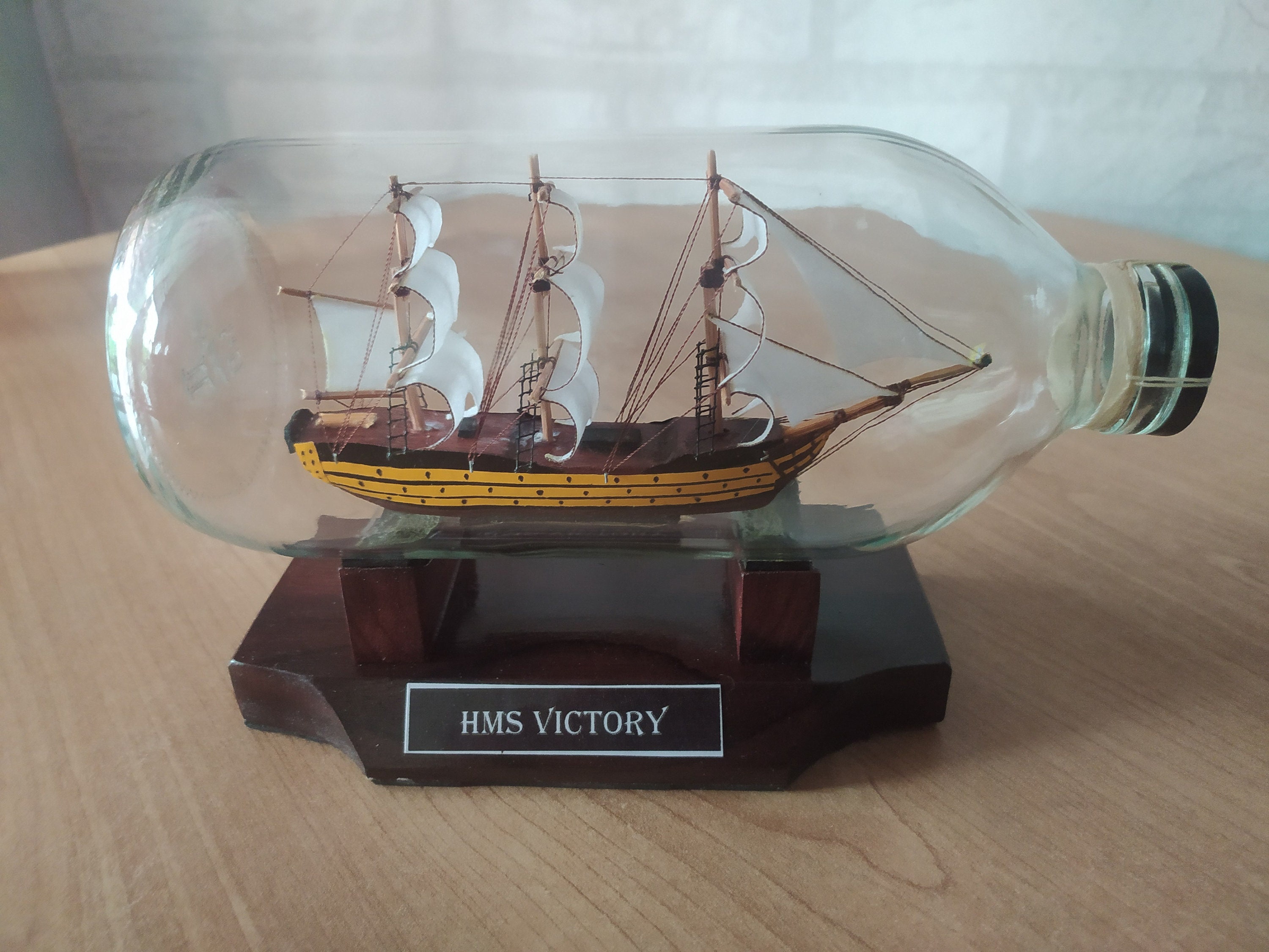 HMS Victory Ship in a Bottle: Miniature Pirate Ship Decor - Etsy