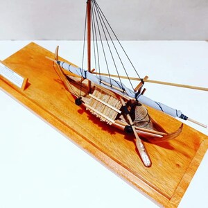 Teak Wood Miniature Fishing Boat: Java Perahu Mayang Handmade Decor - Etsy
