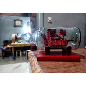 Miniature Djong Java Ship in a Bottle, a Miniature Pirate Ship of ...