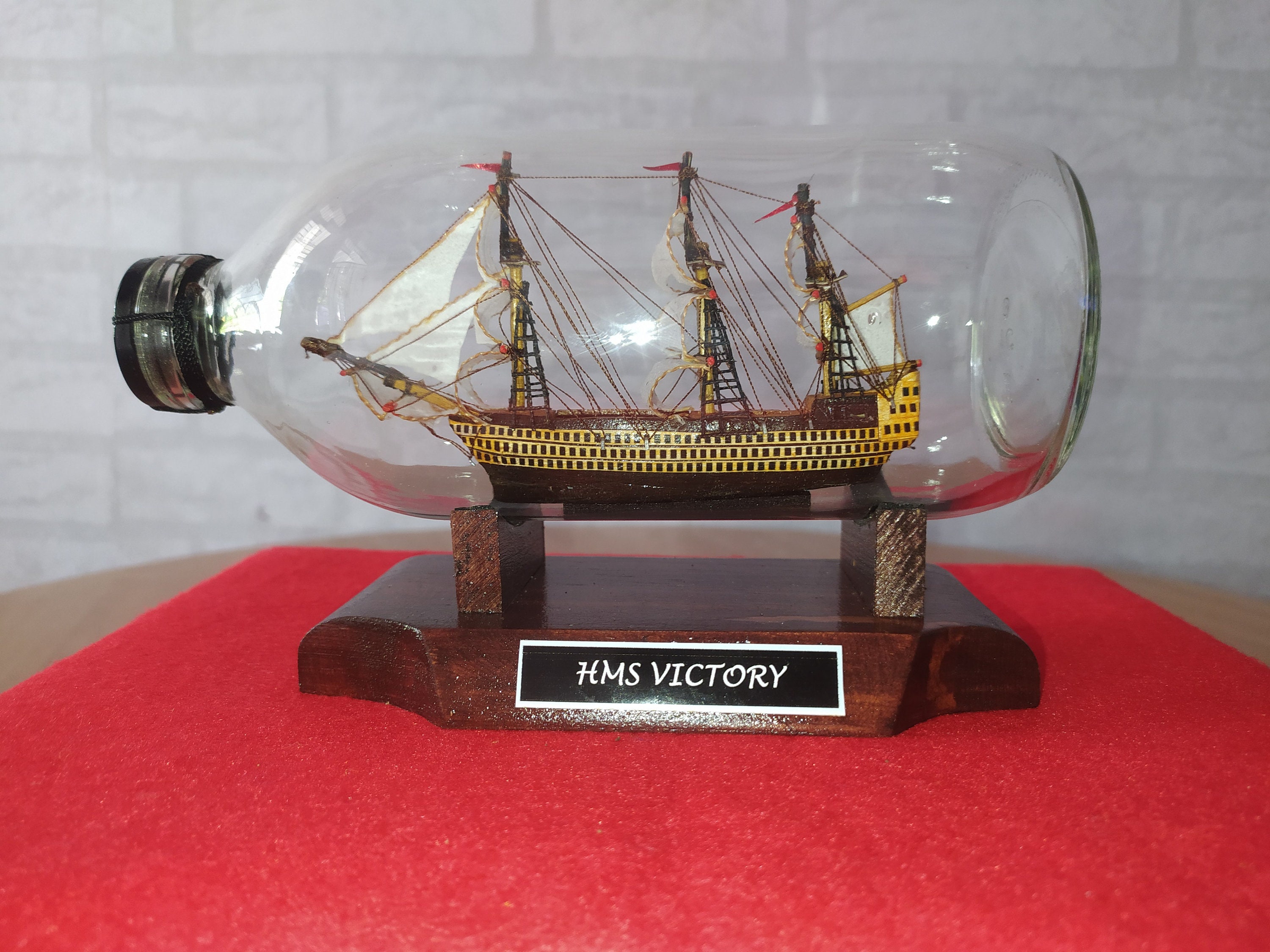 HMS Victory Ship in a Bottle, Miniature Pirates Ship - Etsy