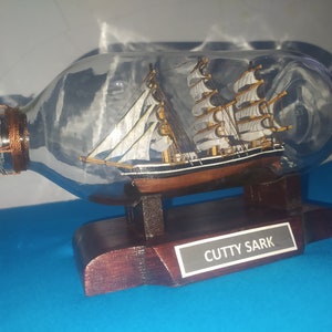 Cutty Sark Ship in a Bottle, Miniature Pirates Ship Gift for Father's ...