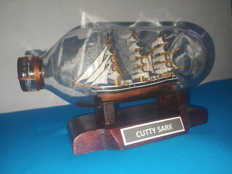 Cutty Sark Ship in a Bottle, Miniature Pirates Ship Gift for Father's ...