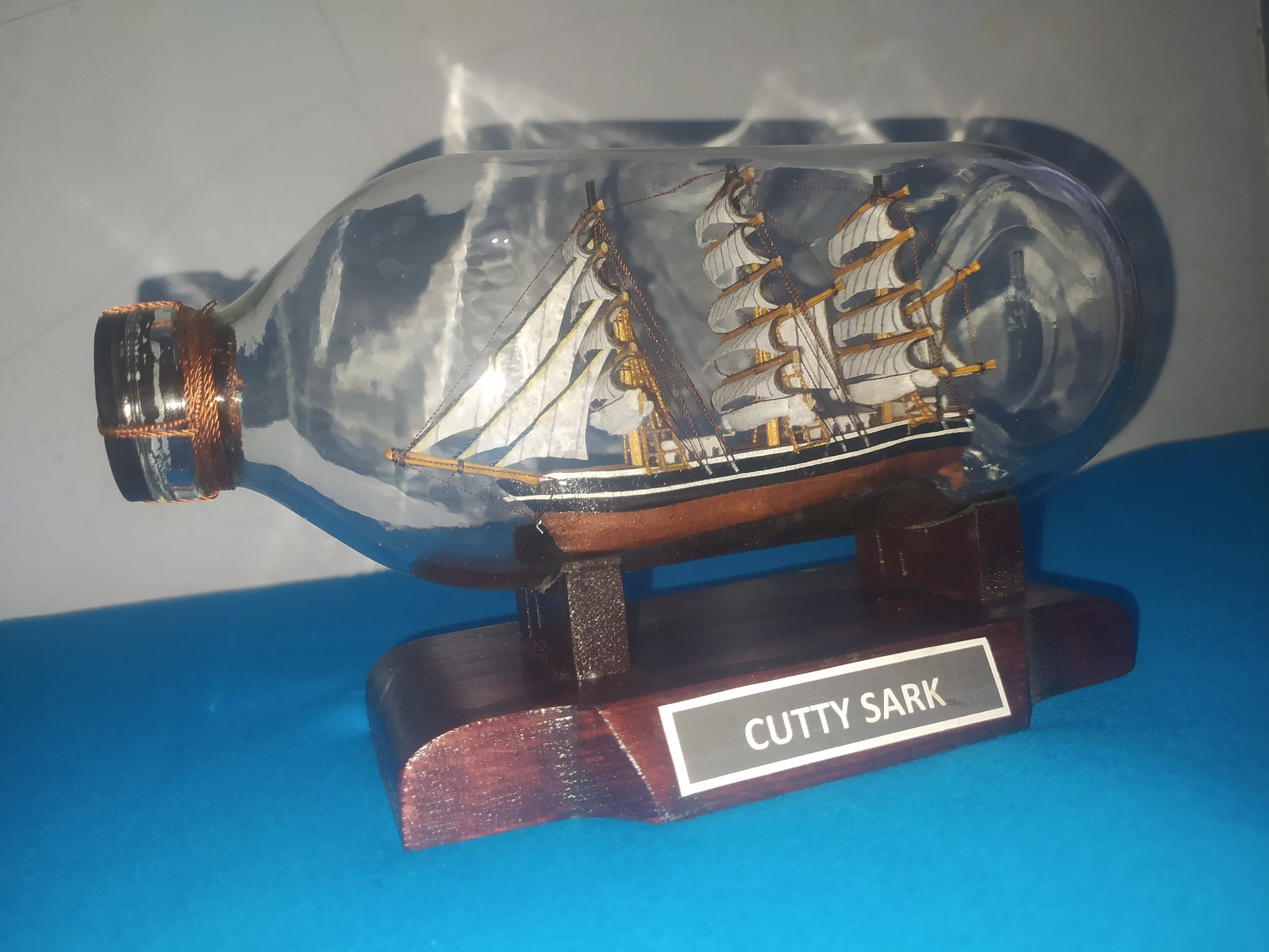 Cutty Sark Ship in a Bottle, Miniature Pirates Ship Gift for Father's ...