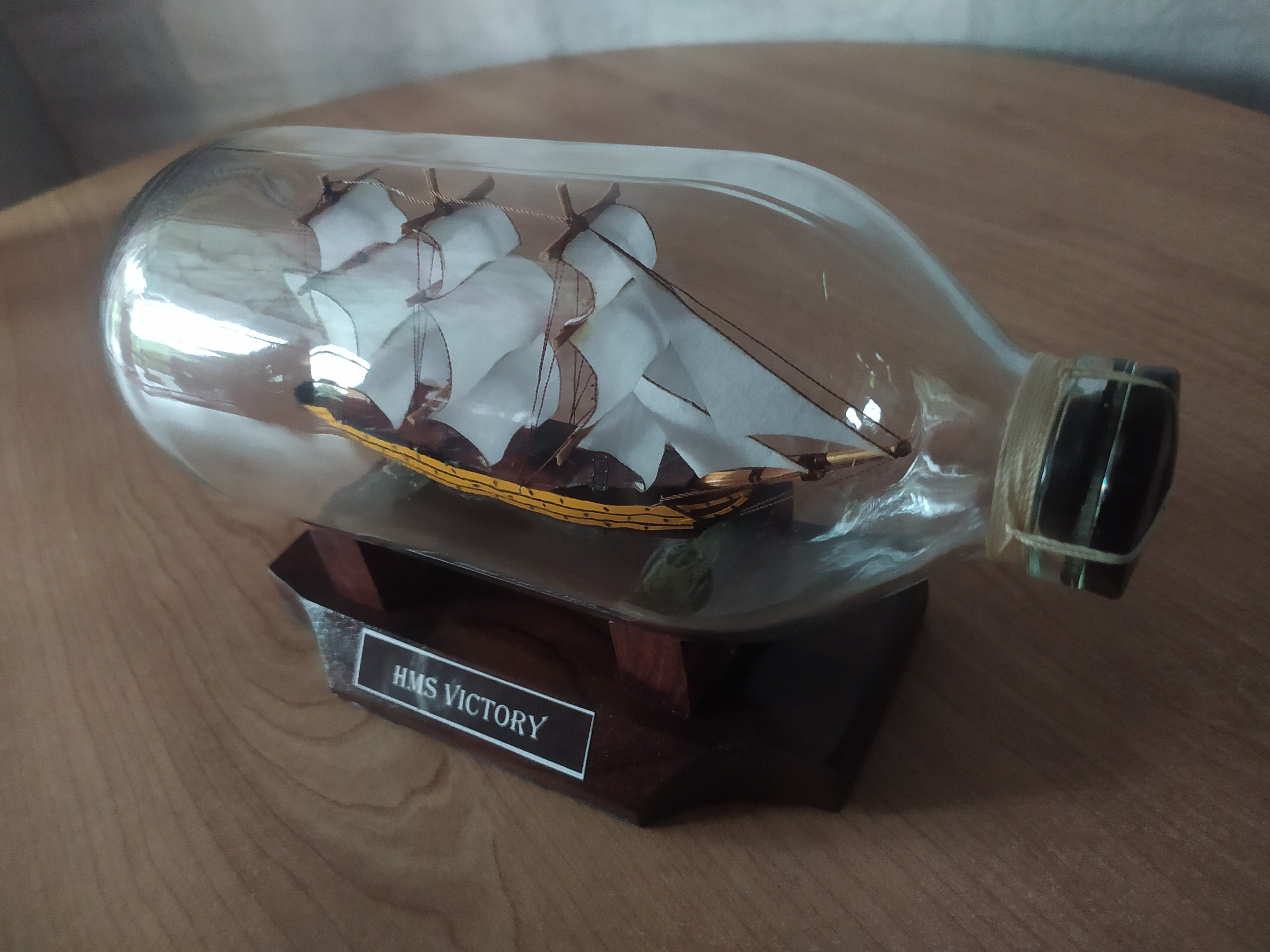 HMS Victory Ship in a Bottle: Miniature Pirate Ship Decor - Etsy