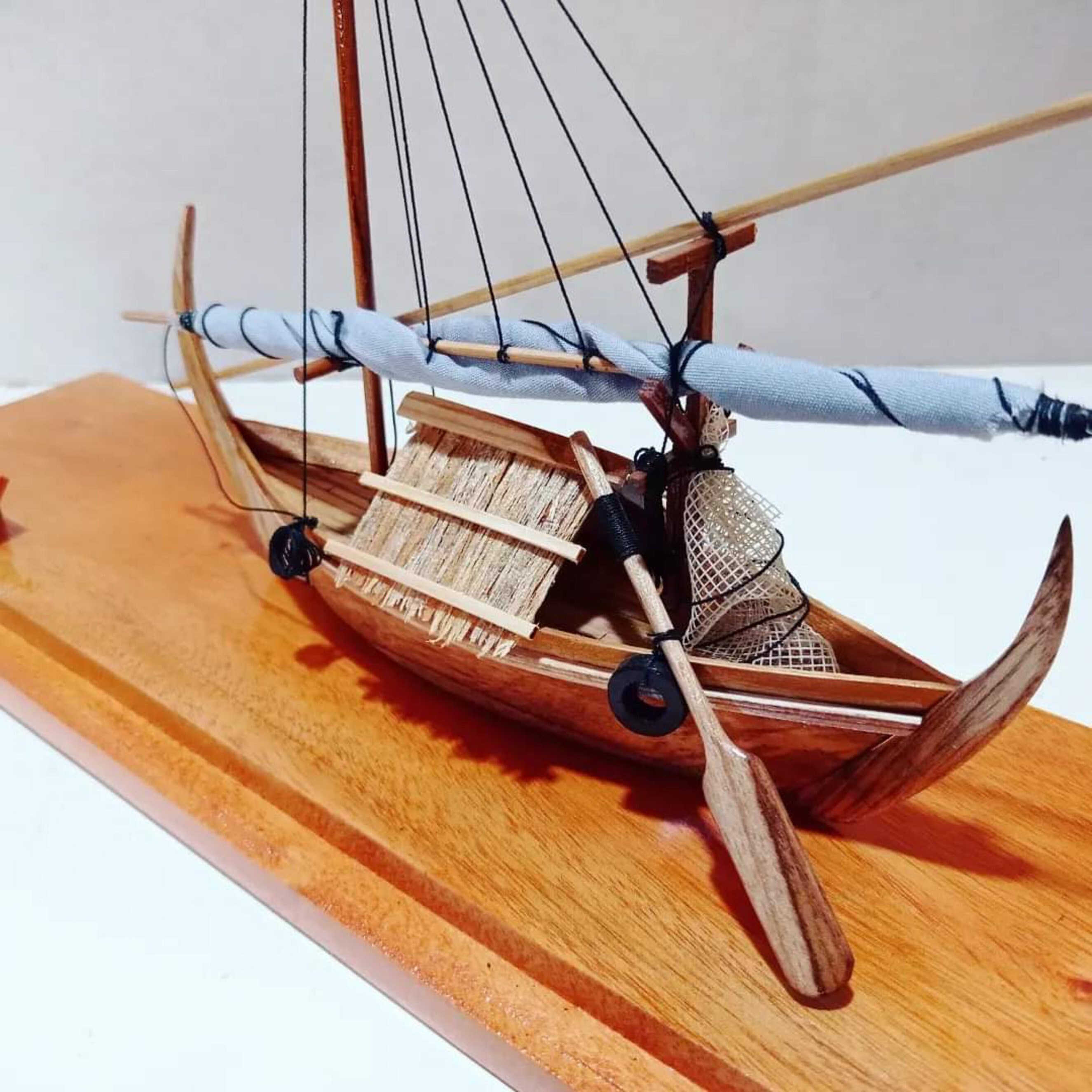 Teak Wood Miniature Fishing Boat: Java Perahu Mayang Handmade Decor - Etsy