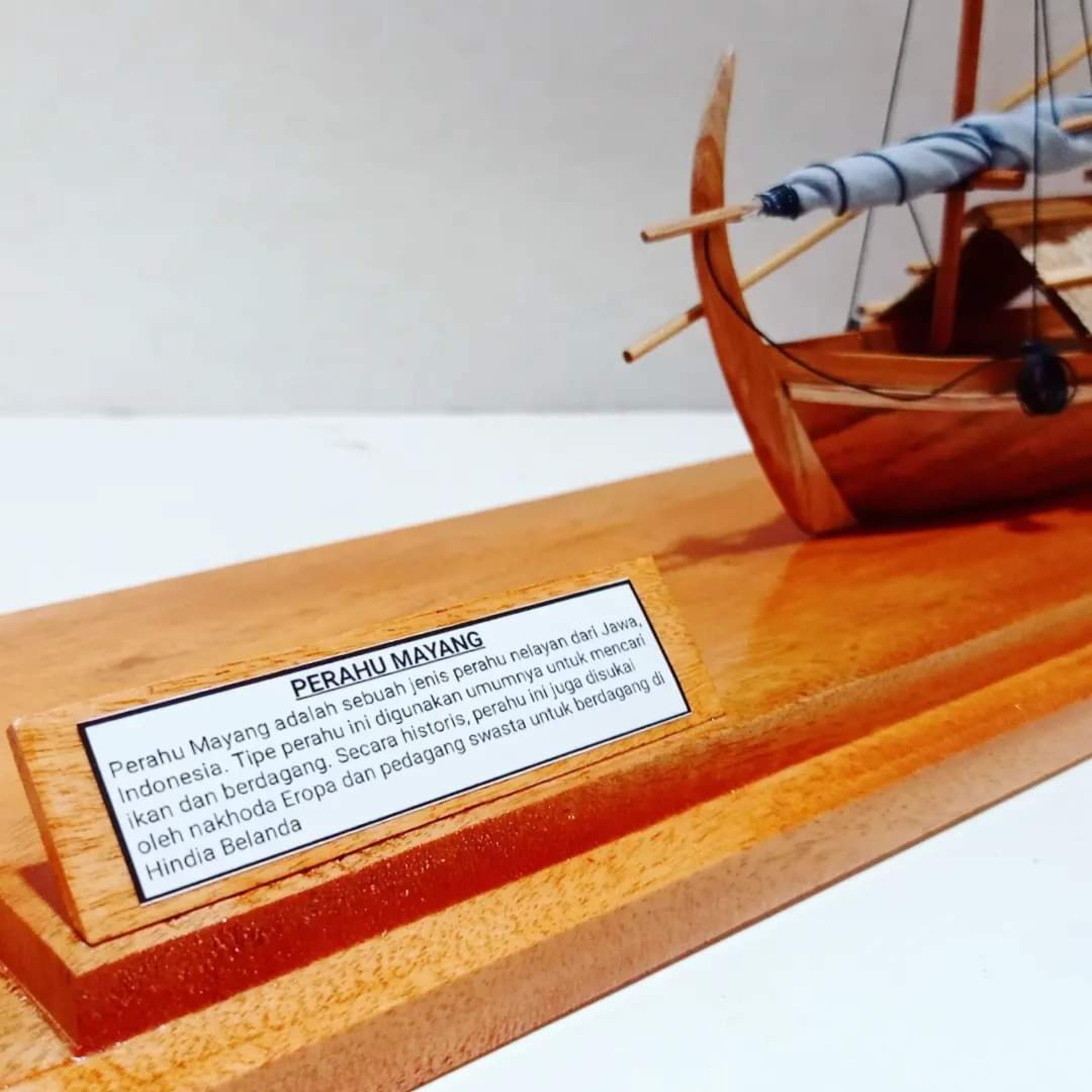 Teak Wood Miniature Fishing Boat: Java Perahu Mayang Handmade Decor - Etsy