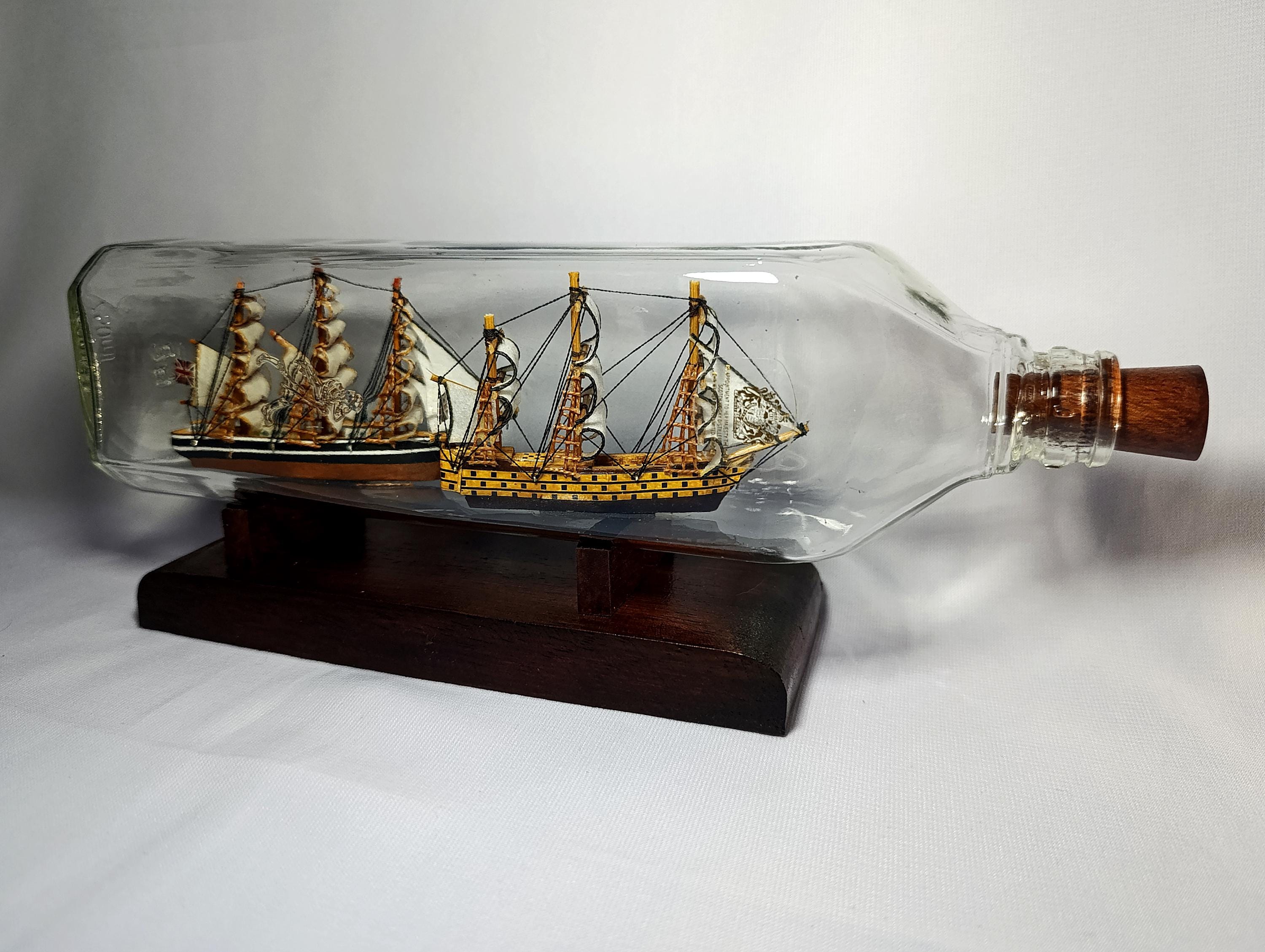 Double Ship in a Bottle: HMS Victory & Cutty Sark Miniature - Etsy