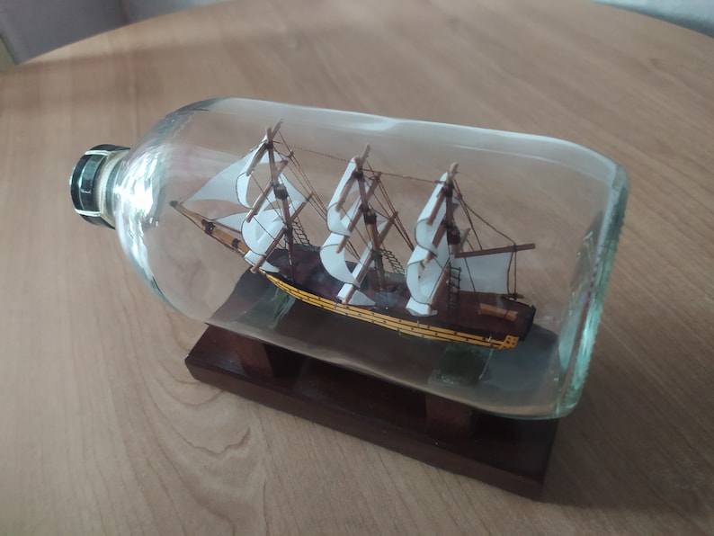 HMS Victory Ship in a Bottle: Miniature Pirate Ship Decor - Etsy