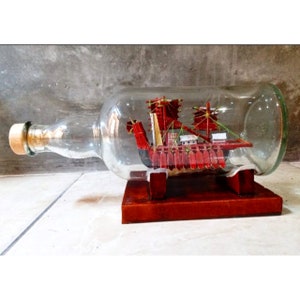 Miniature Djong Java Ship in a Bottle, a Miniature Pirate Ship of ...