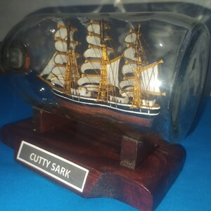 Cutty Sark Ship in a Bottle, Miniature Pirates Ship Gift for Father's ...