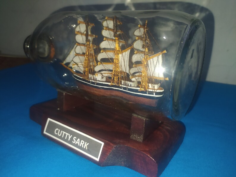 Cutty Sark Ship in a Bottle, Miniature Pirates Ship Gift for Father's ...