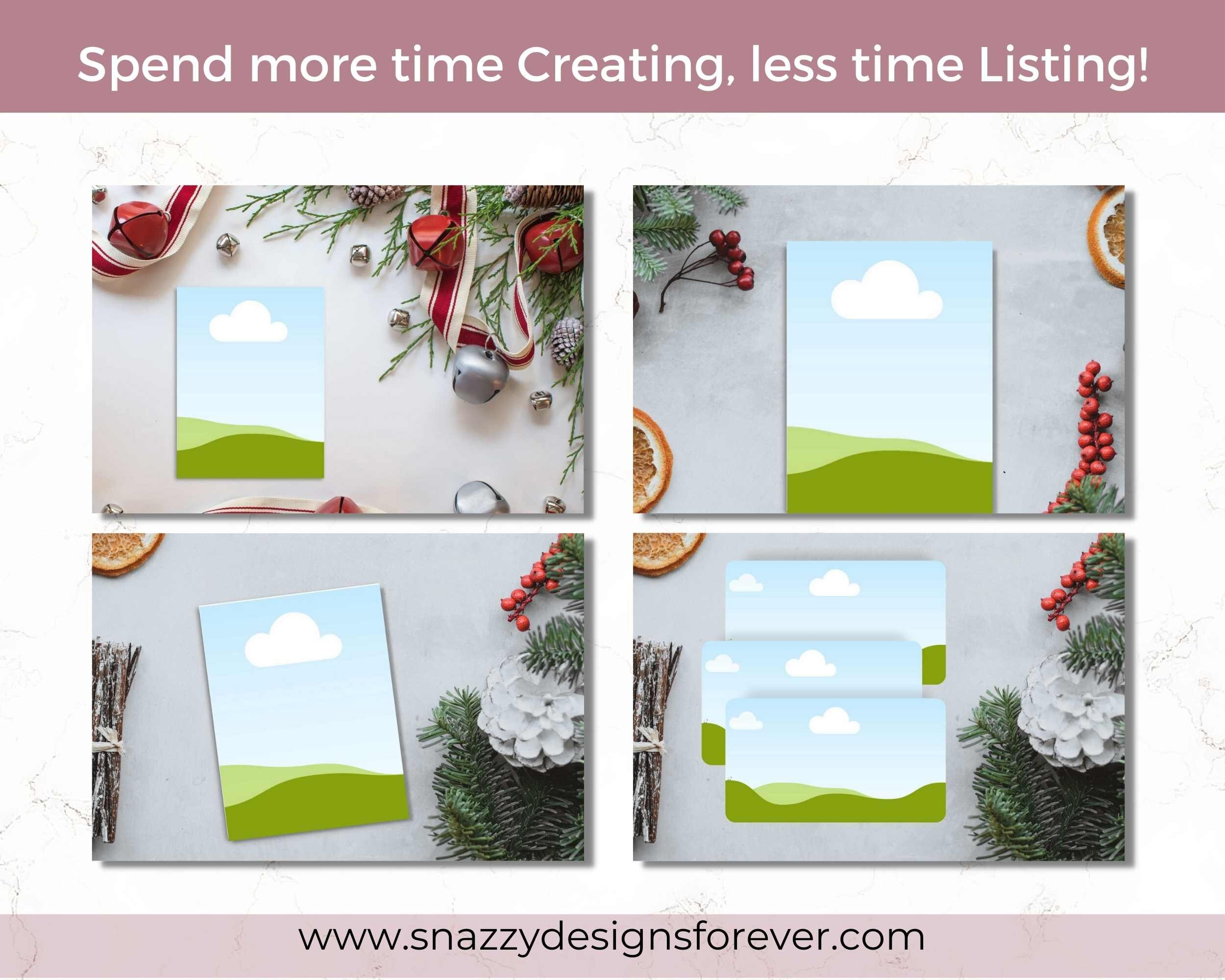 Canva Mockup Bundle of Realistic Photo Mockups for Holidays Printables ...