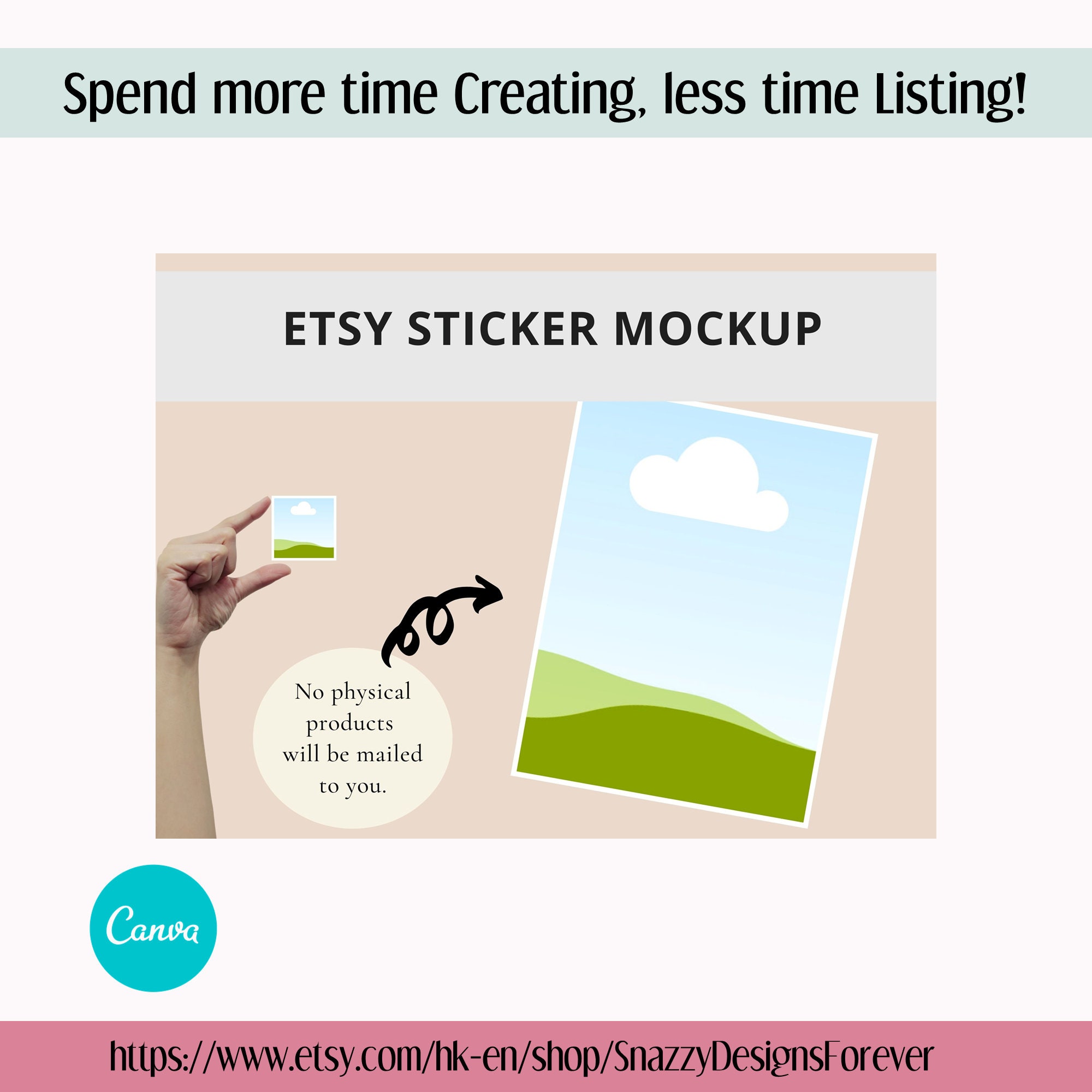 Etsy Stickers Mockup Bundle Etsy Listing Images Editable Canva Template ...