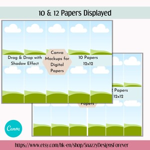 Digital Papers Mockup Bundle for Listing 4, 6, 8, 10, 12, 16 and 20 ...