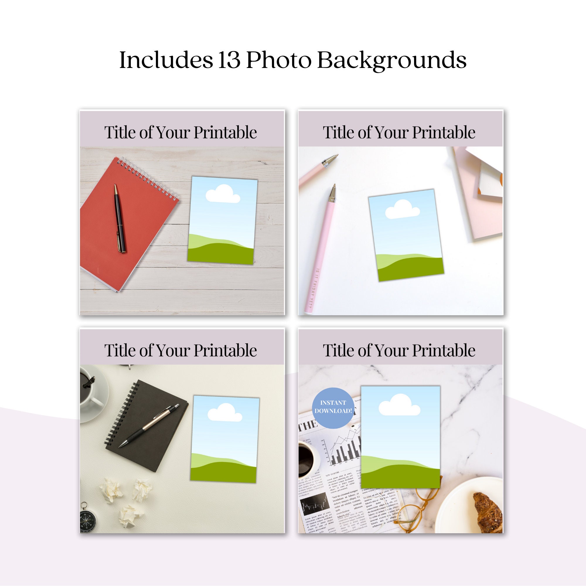 Square Printable Listing Templates for Etsy 40 Canva Mockup Designs for ...