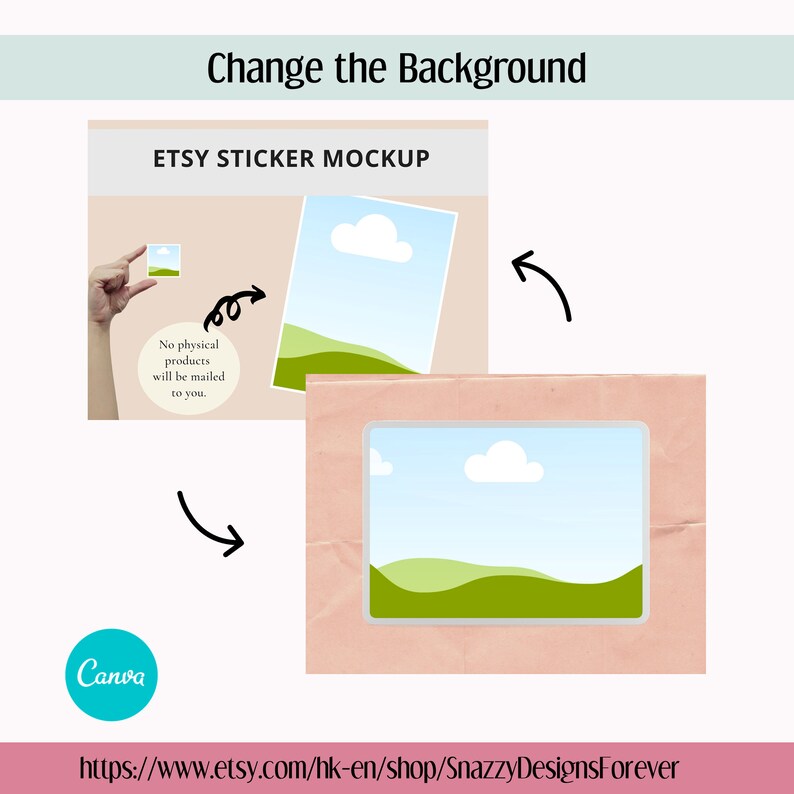 Etsy Stickers Mockup Bundle | Etsy Listing Images | Editable Canva ...