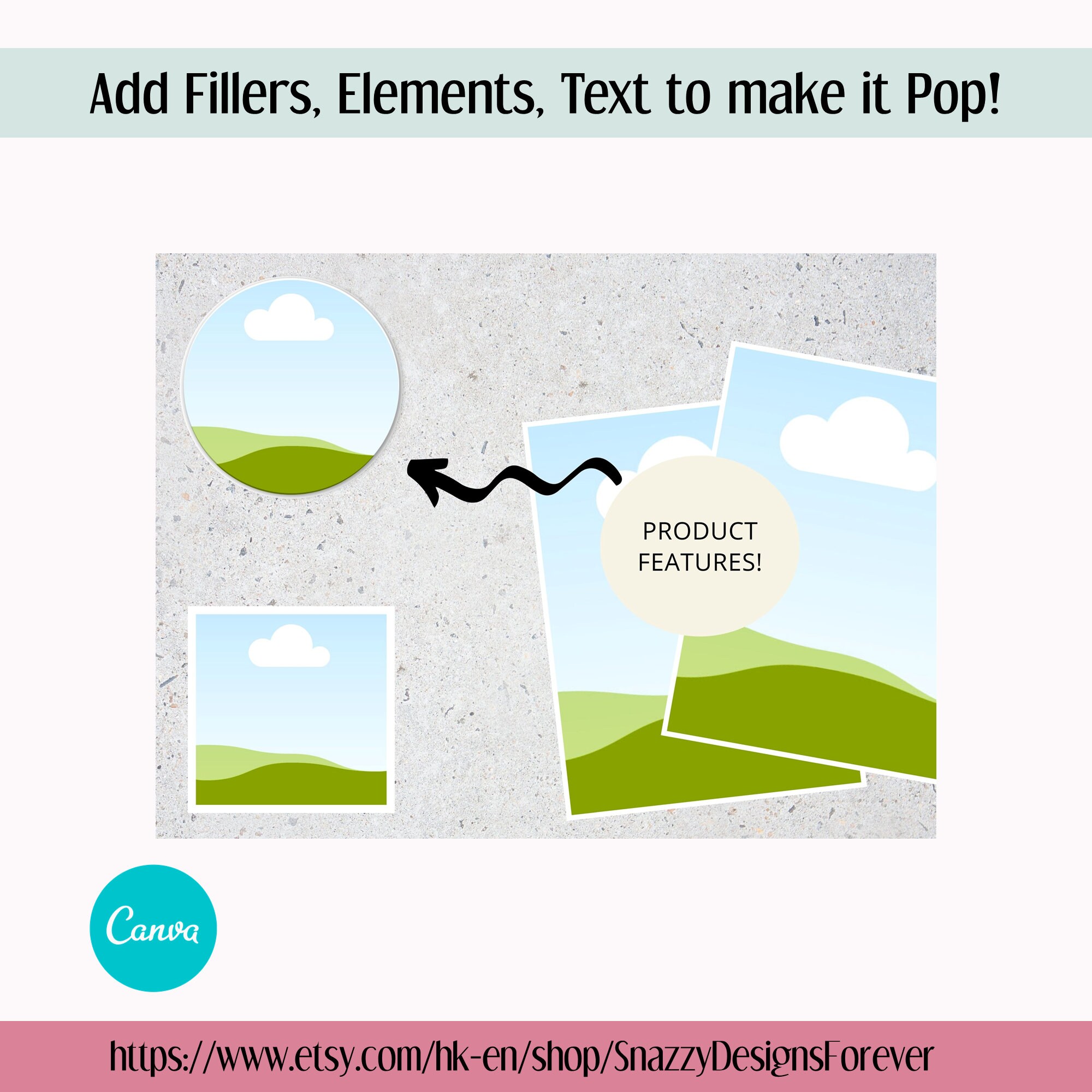 Etsy Stickers Mockup Bundle Etsy Listing Images Editable Canva Template ...