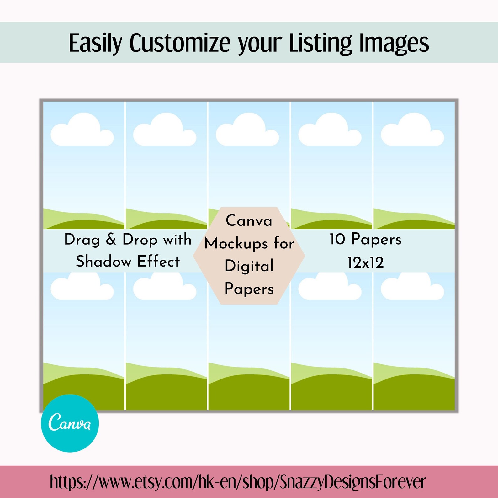 Digital Papers Mockup Bundle for Listing 4, 6, 8, 10, 12, 16 and 20 ...