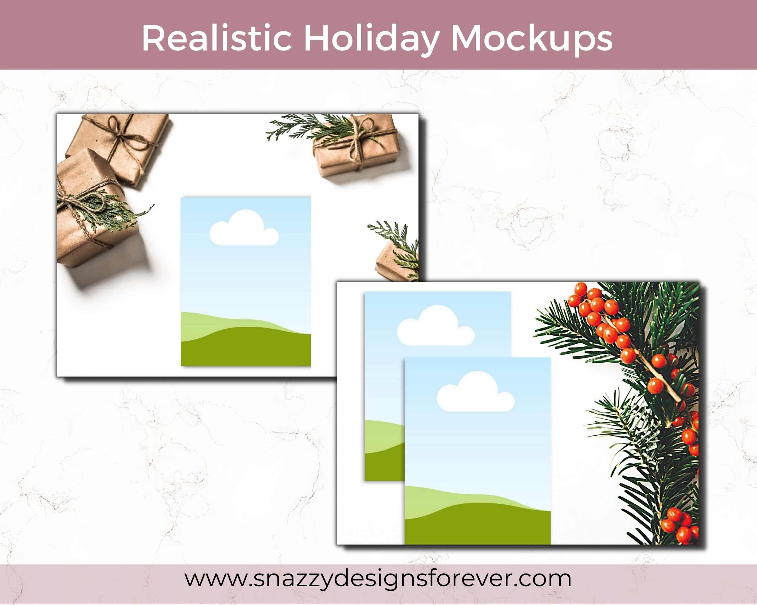 Canva Mockup Bundle of Realistic Photo Mockups for Holidays Printables ...