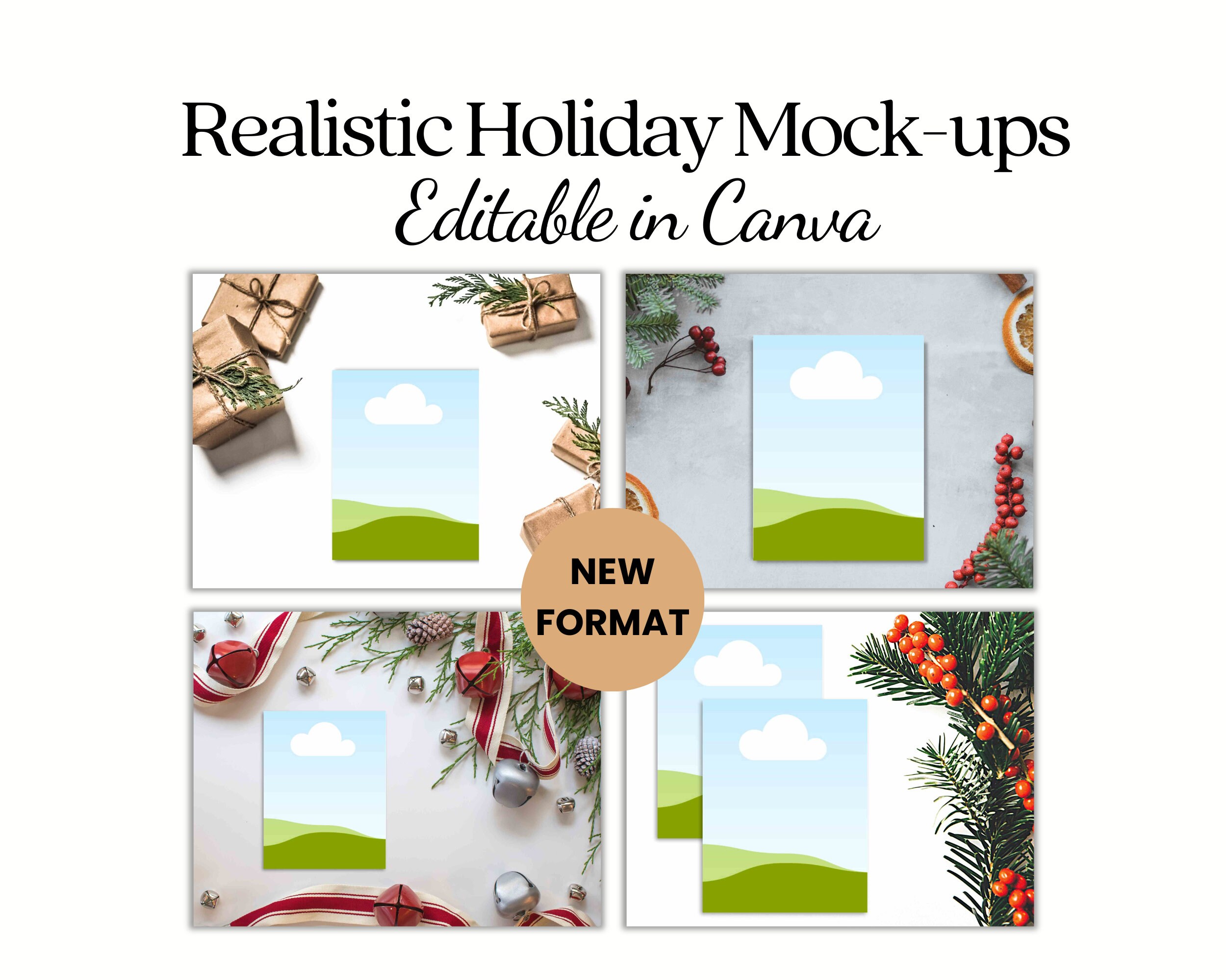 Realistic Photo Mockups for Holidays Printables | Canva Mockup Bundle ...