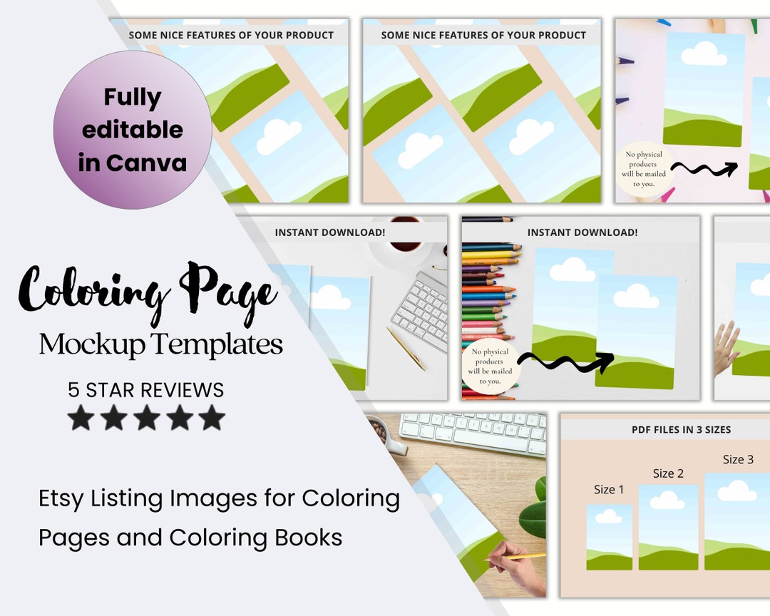 Coloring Pages Mockup Template Coloring Pages Display Activity Pages ...