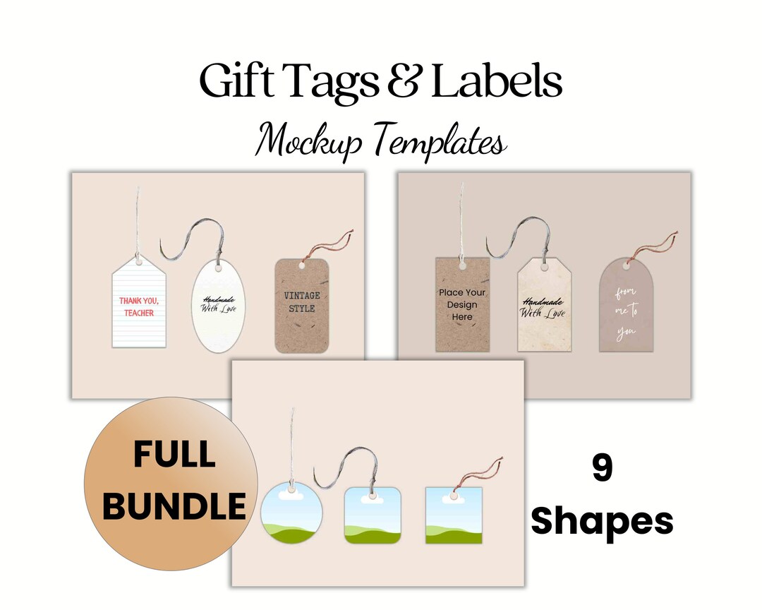 Gift Tag Mockup Templates - the Complete Bundle | Clothing Tag & Label ...