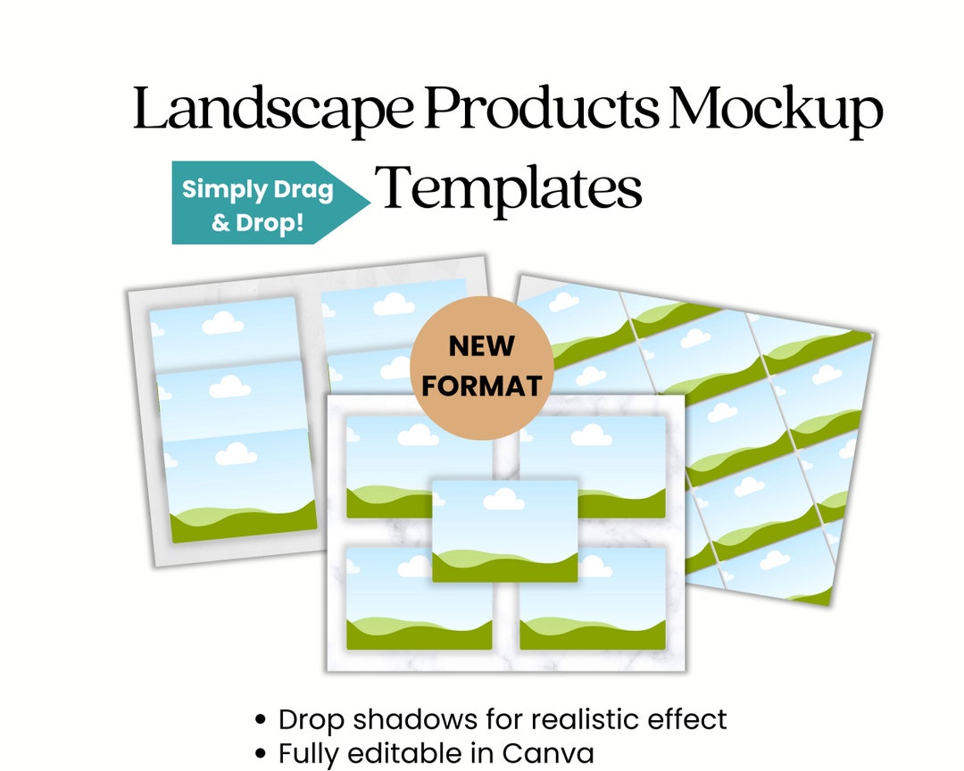 Landscape Printables Product Mockup Template | Horizontal Printable ...