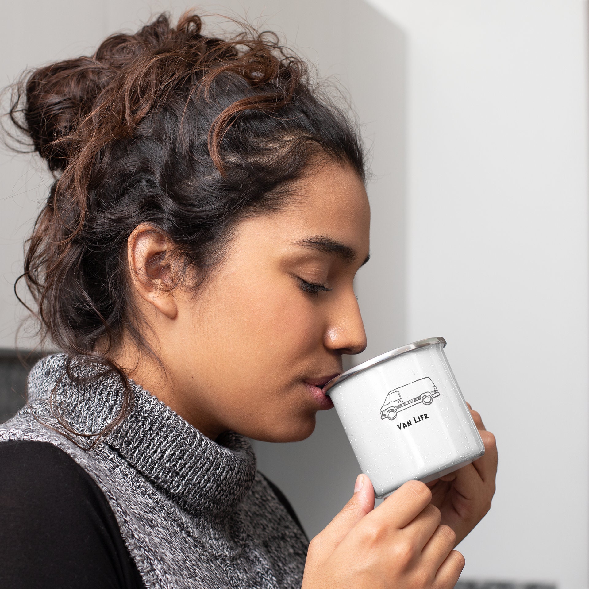 Van Life Camping road Trip and Campfire Enamel Mug - Etsy