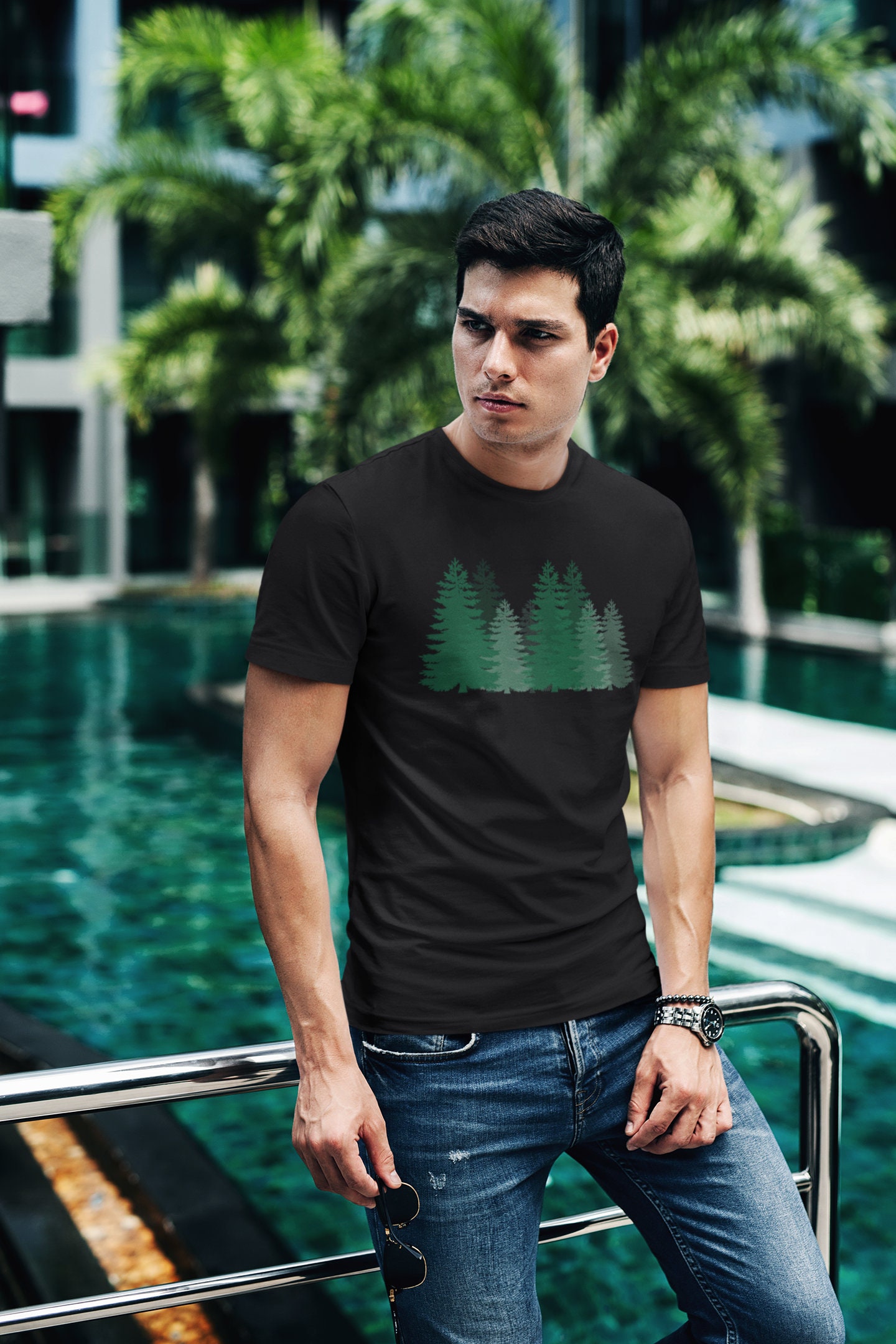 Pine Tree T Shirt | Pine Trees T Shirt | Tree Shirt | Graphic T-shirt ...