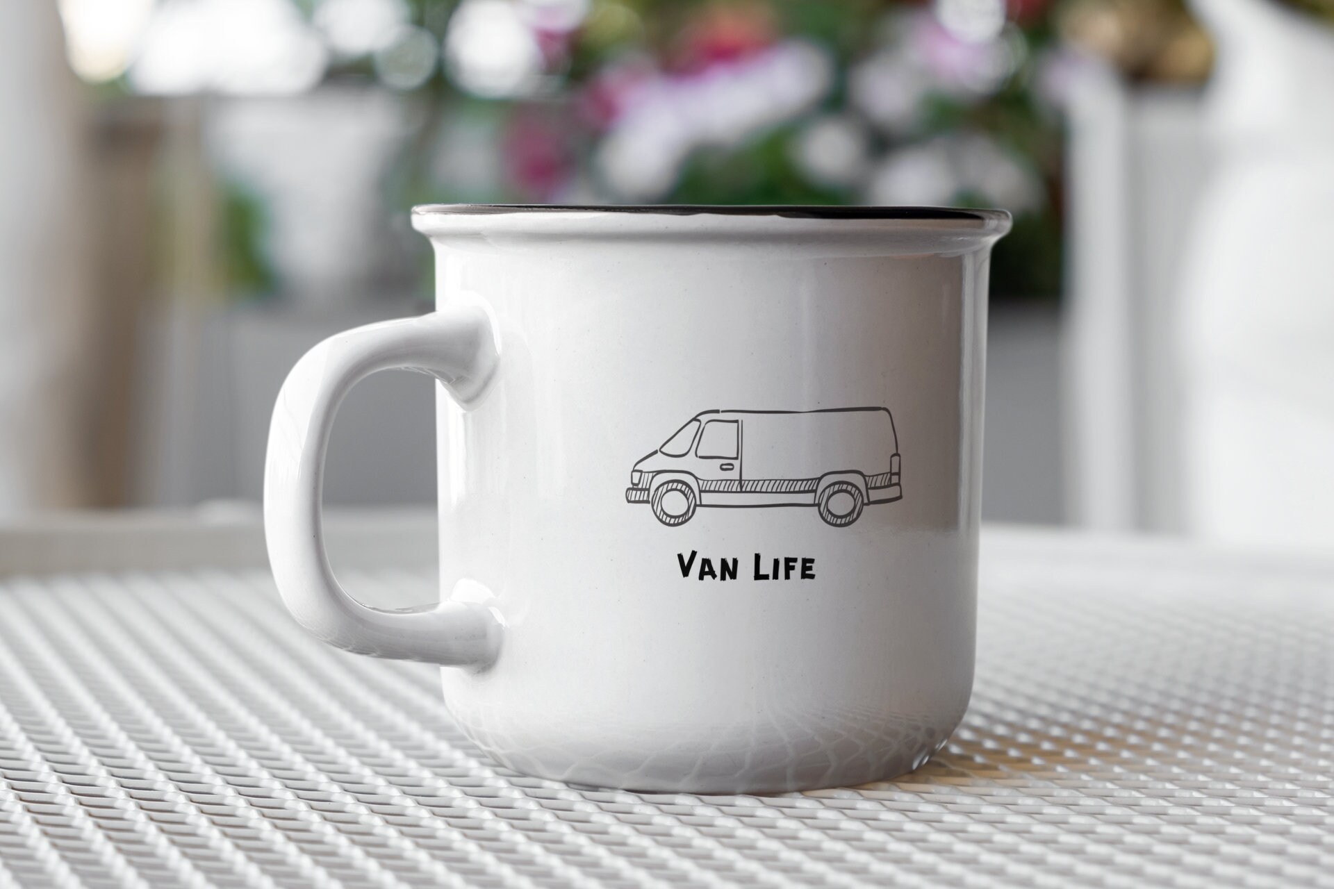 Van Life Camping road Trip and Campfire Enamel Mug - Etsy