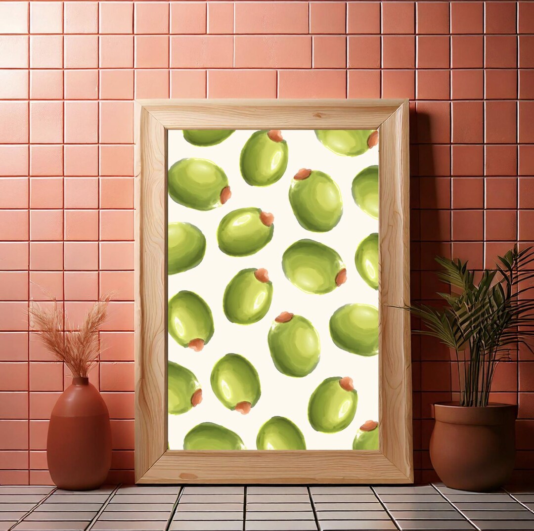 Olives Wall Art, Cute Olive Print, Cottage Core Poster, Cocktail Olives ...