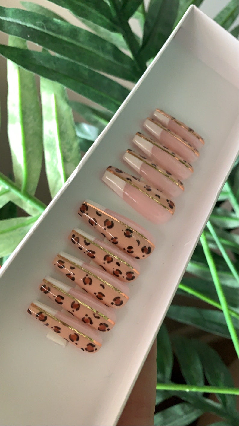 Cheetah Print French Tip - Etsy
