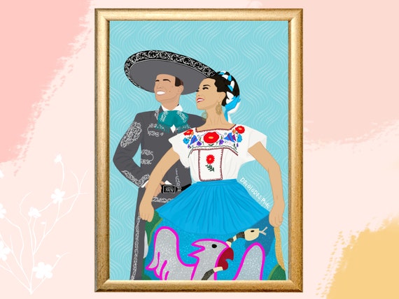 Printable Art Folclorico PUEBLA COUPLE Ballet Folklorico - Etsy