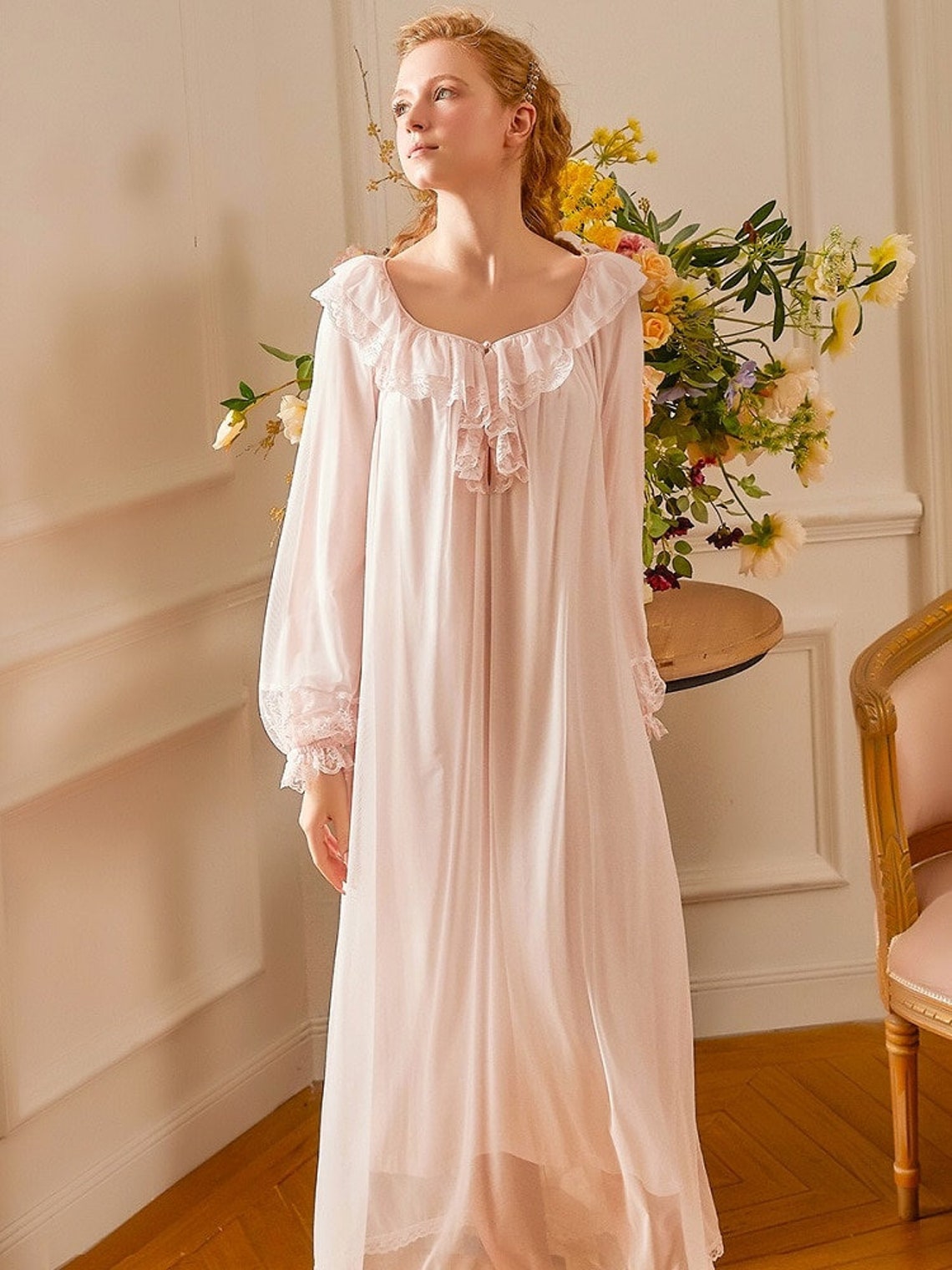 Victorian Vintage Cotton White Nightgown Victorian Chemise Etsy
