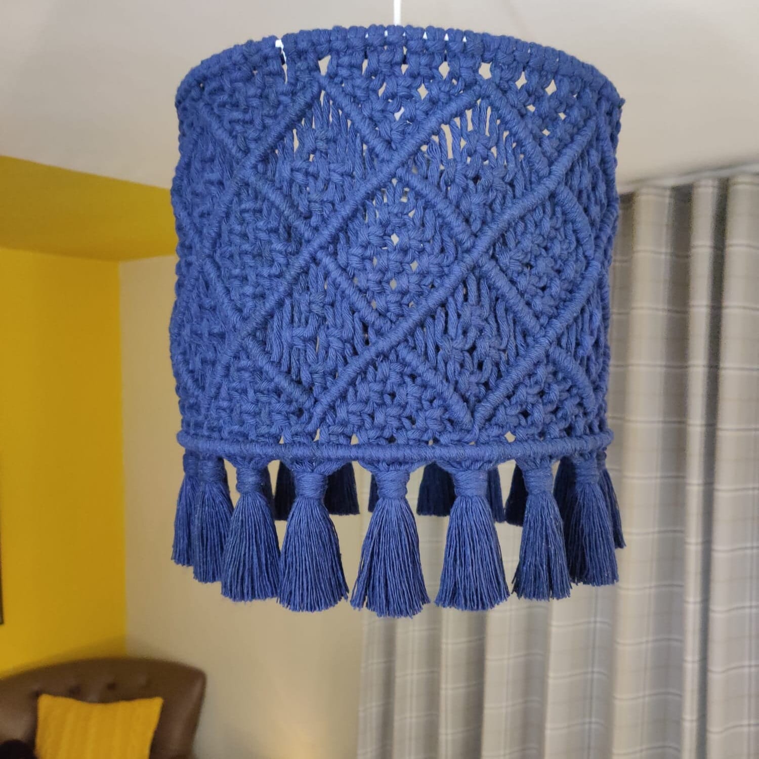 Royal Blue Macrame Lampshade - Etsy