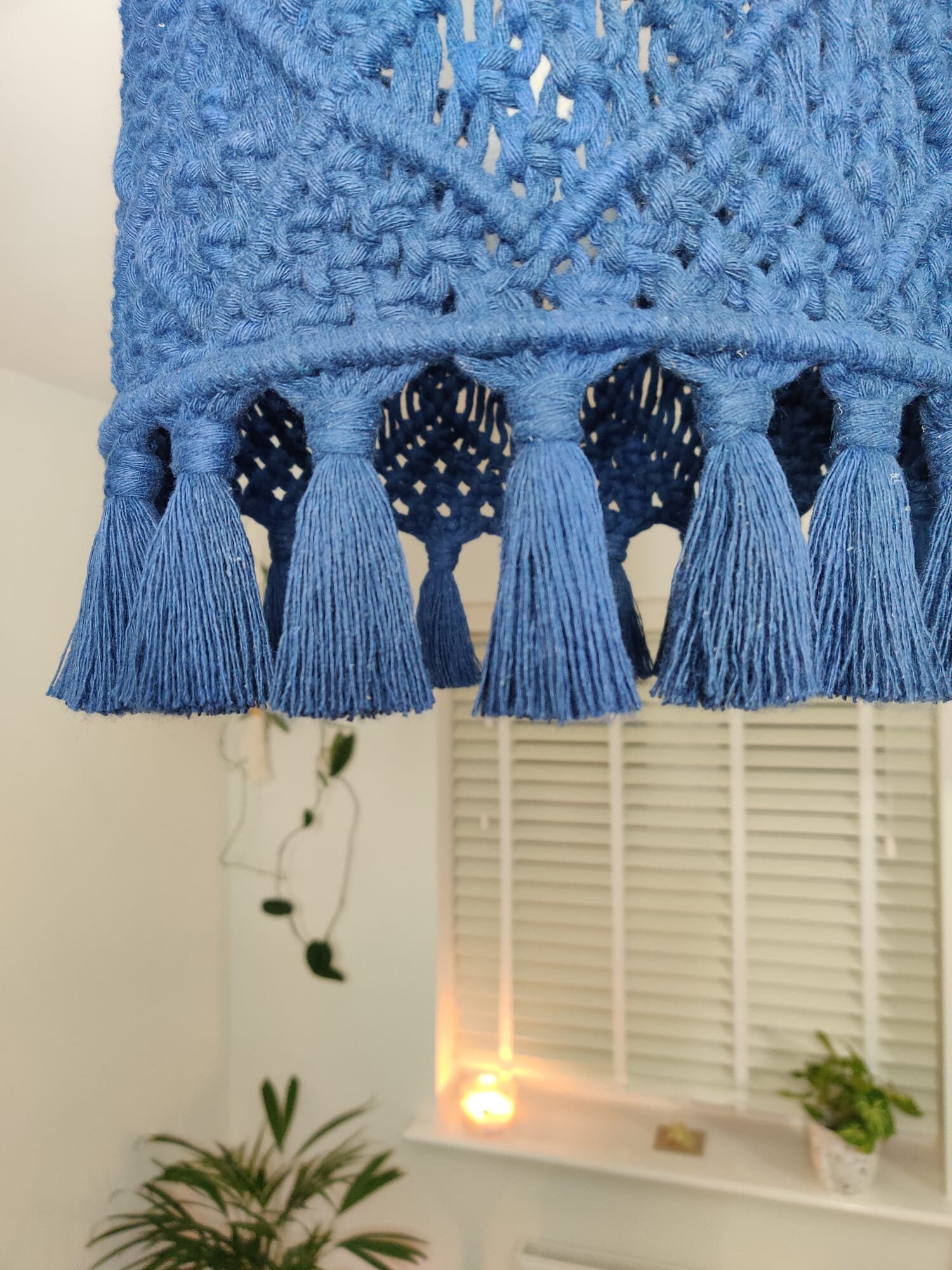 Royal Blue Macrame Lampshade - Etsy
