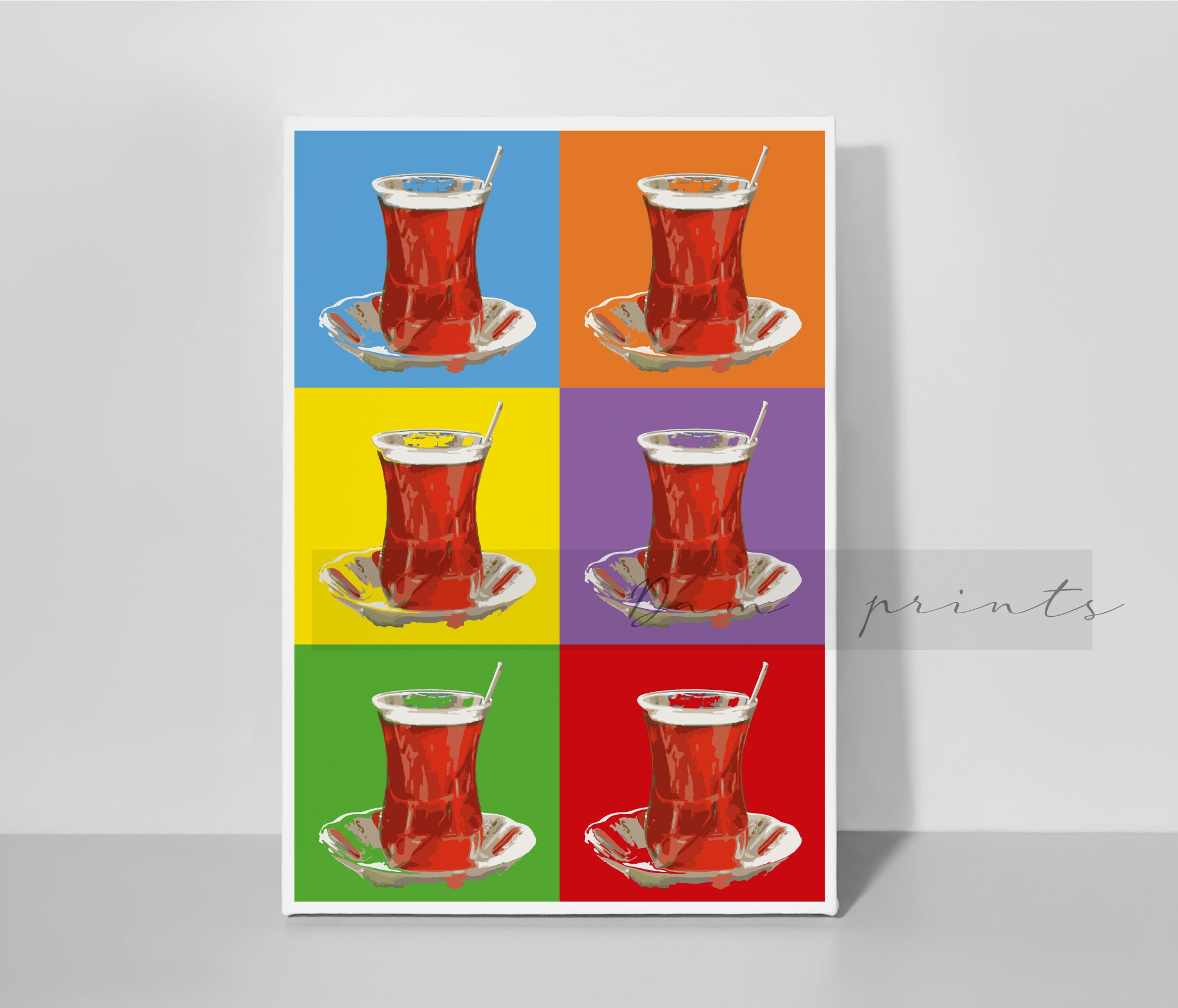 Turkish Tea Pop Art | Physical Print | Colourful Print | Cay Chai ...